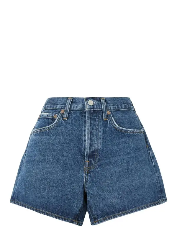 AGOLDE Parker Long Clean Organic Denim Shorts - Blue