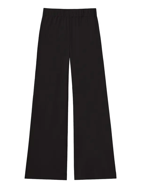 Lafayette 148 New York Jersey Wide Leg Ankle Pants - Black