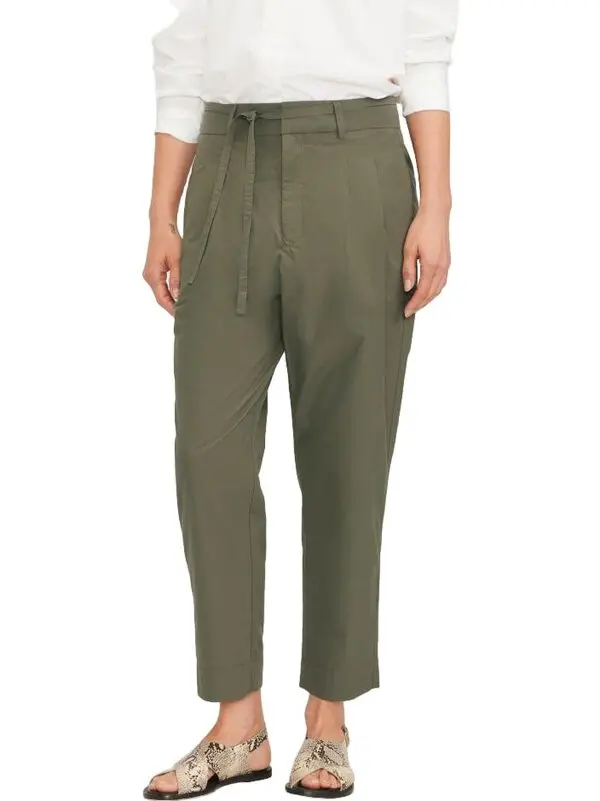 Everlane Poplin Pleated Tapered Pants - Kalamata