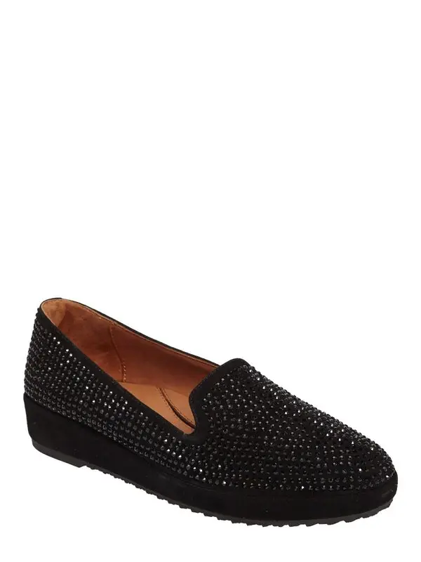 L'AMOUR DES PIEDS Correze Embellished Loafer - Black Suede