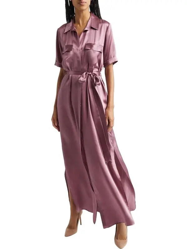 L'Agence Klement Utility Maxi Dress - Dusky Orchid