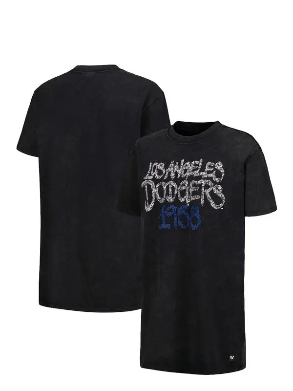 THE WILD COLLECTIVE Los Angeles Dodgers T-shirt Dress - Black