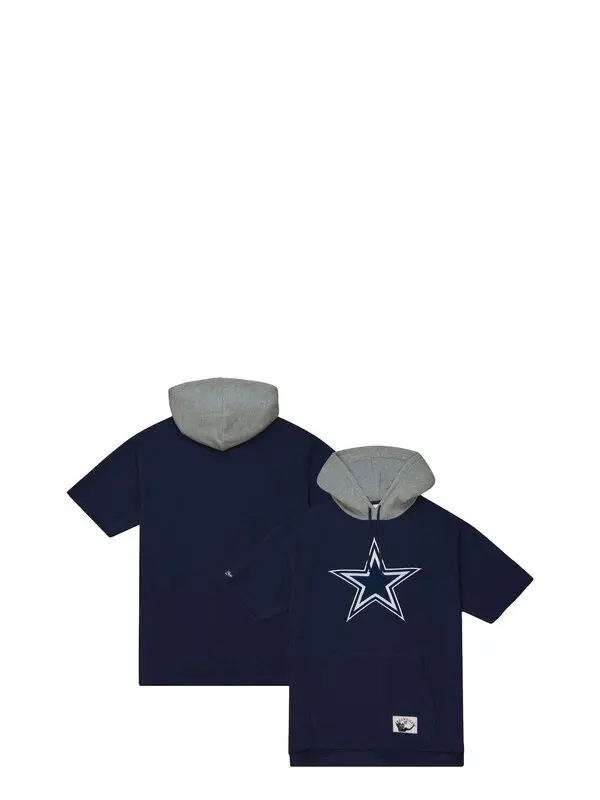 Mitchell & Ness Dallas Cowboys Postgame Short Sleeve Hoodie - Navy