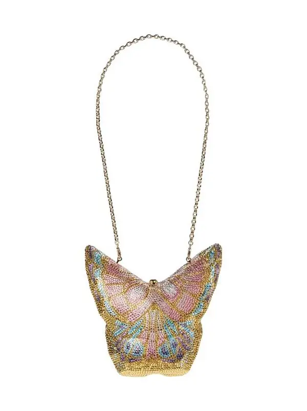 Judith Leiber Butterfly Serafina Crystal Embellished Clutch - Champagne Aurum Multi