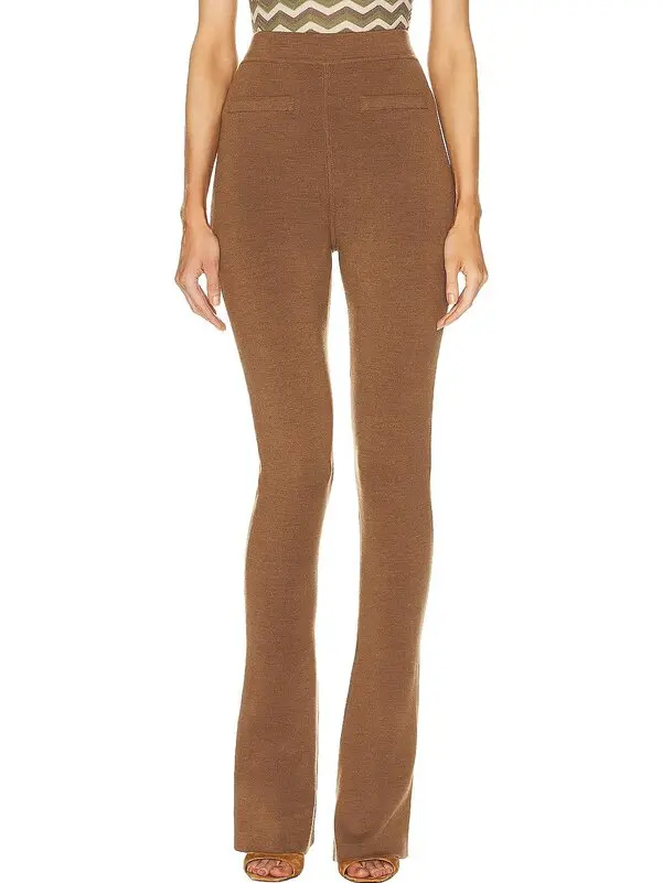 Saint Laurent Flare Legging In Brown - Chatain