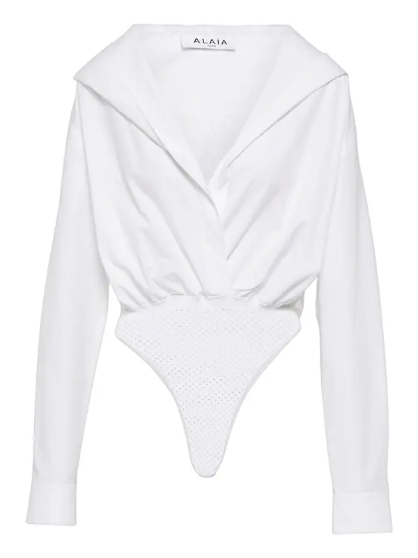 Alaïa Hooded Cotton Bodysuit - White