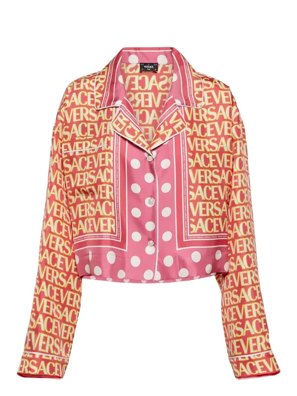 Versace Logo Silk Shirt - Pink