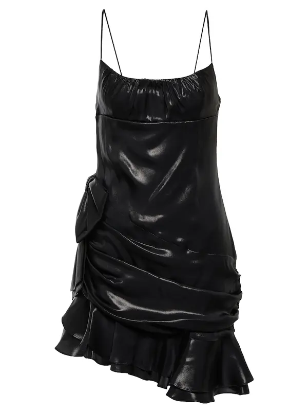 Alessandra Rich Draped Minidress - Black