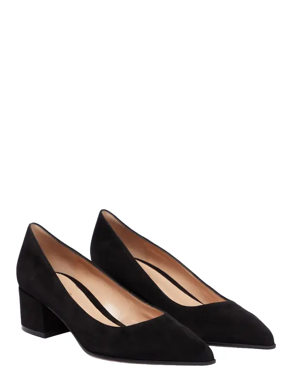 GIANVITO ROSSI Piper 45 Suede Pumps - Black