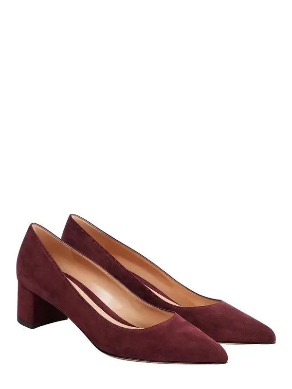 GIANVITO ROSSI Piper 45 Suede Pumps - Burgundy