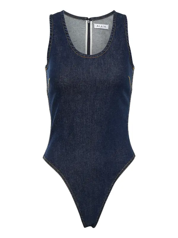 Alaïa Cotton-blend Bodysuit - Blue