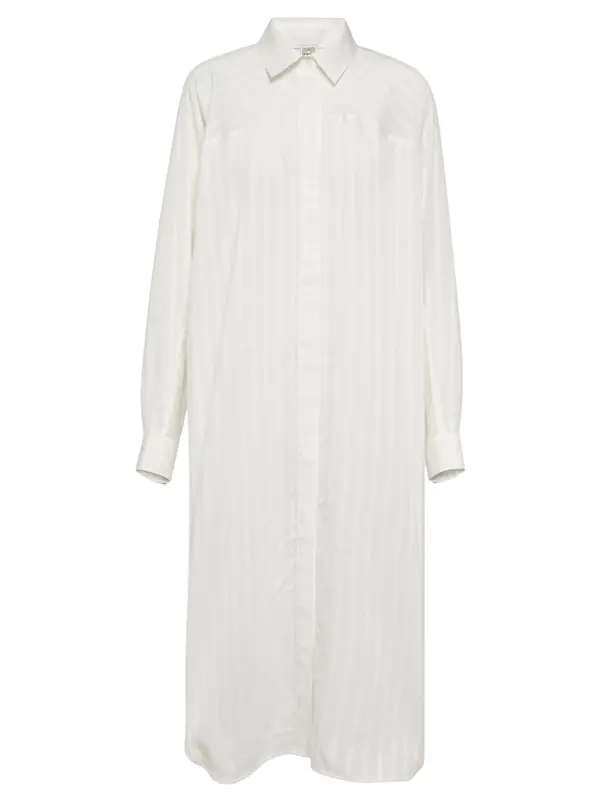 TOTÊME Striped Shirt Dress - White