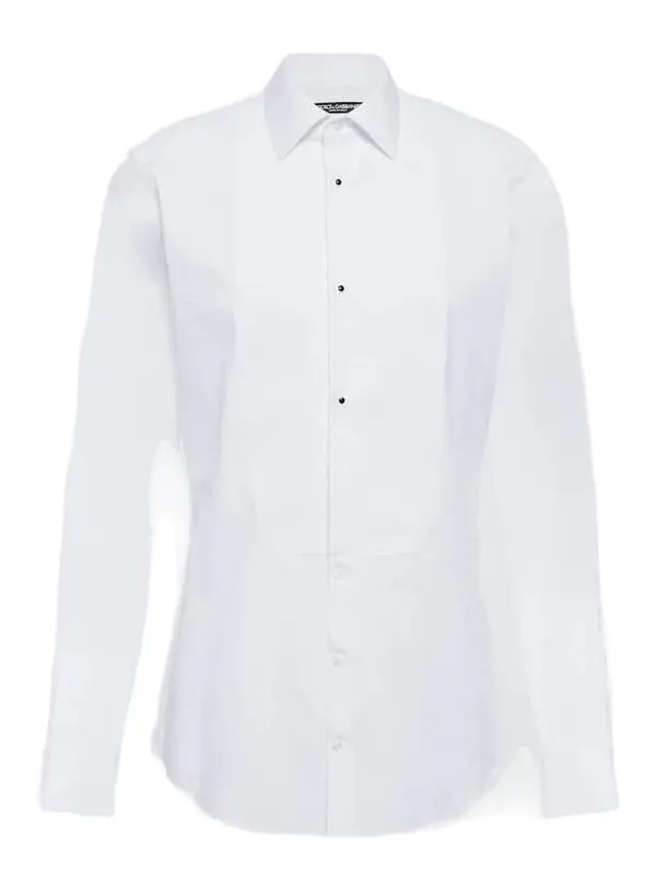 Dolce & Gabbana Tuxedo Cotton Poplin Shirt - White