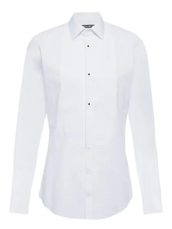 Dolce & Gabbana Tuxedo Cotton Poplin Shirt - White