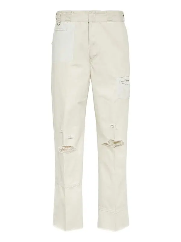 Undercover Distressed Straight-leg Cotton Pants - Grey