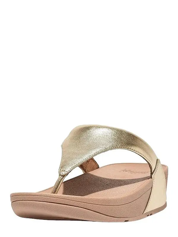 Fitflop Lulu Leather Toe Post Sandals Metallic - Gold