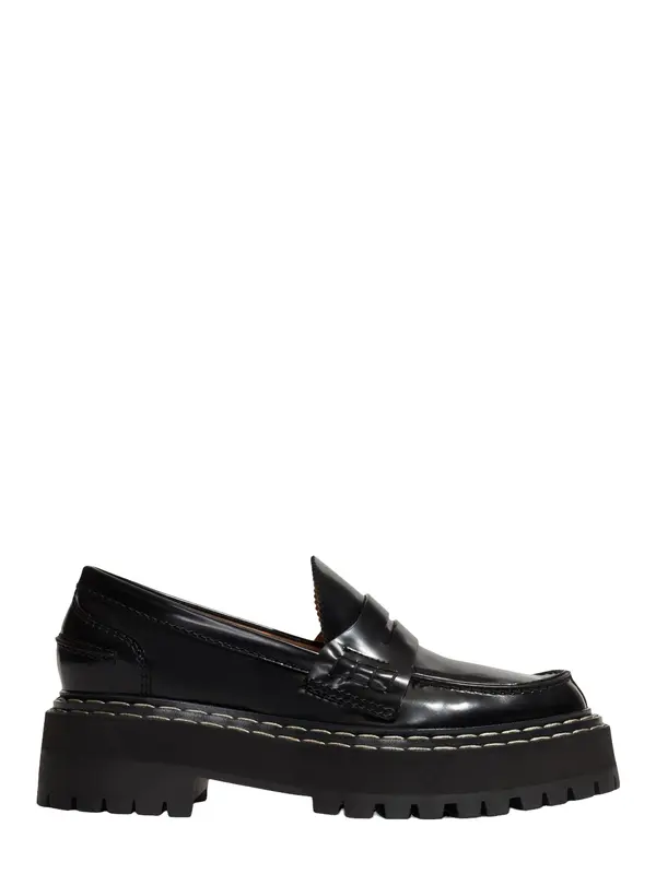 Proenza Schouler Lug-sole Leather Loafers - Black