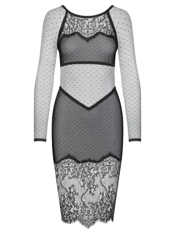 MAISON CLOSE Floral-lace Dress - Black
