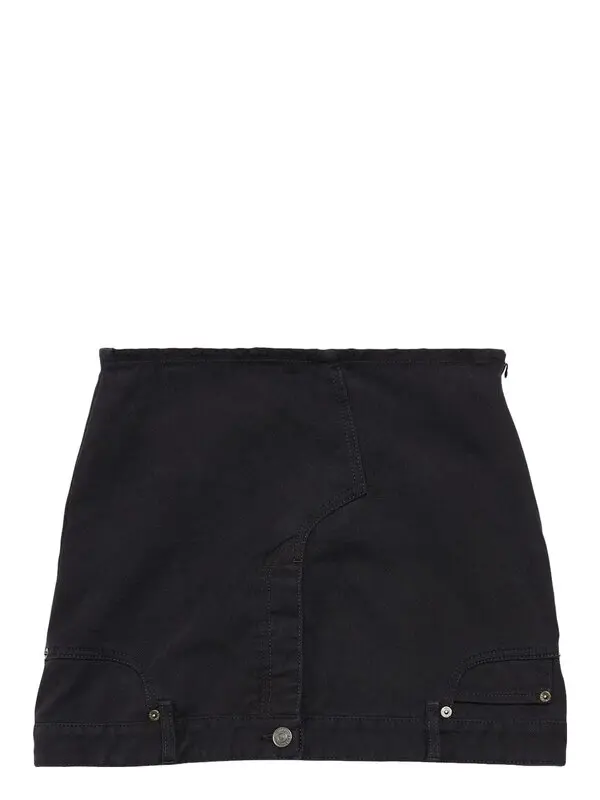 Balenciaga Upside-down Denim Miniskirt - Black