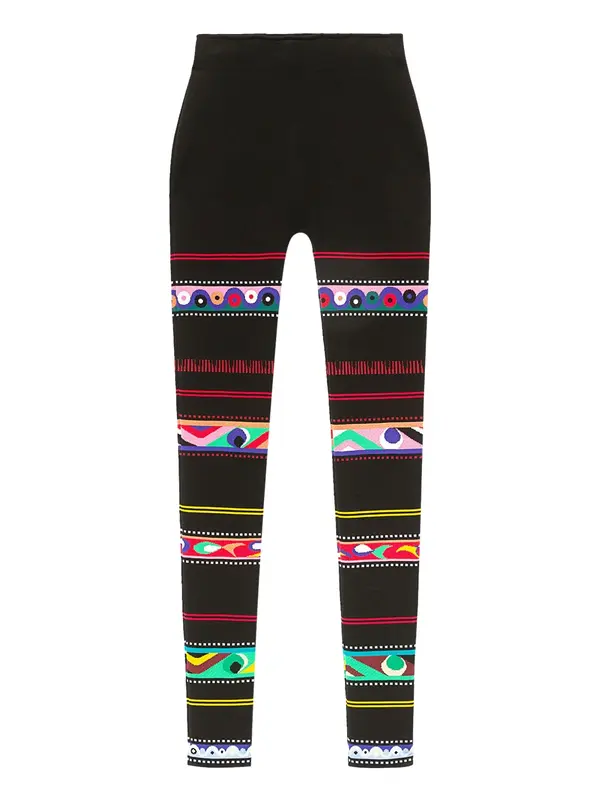 Emilio Pucci Abstract-print Stirrup Leggings - Black