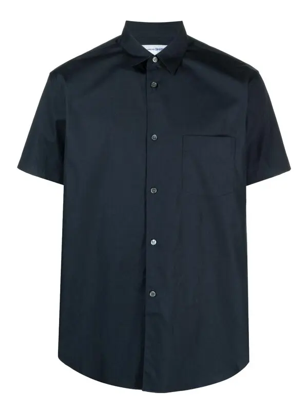 Comme Des Garçons Short-sleeve Cotton Shirt - Blue
