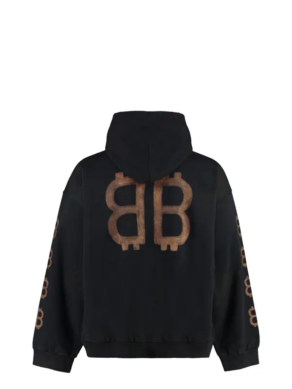 Balenciaga Crypto Bb-print Hoodie - Black