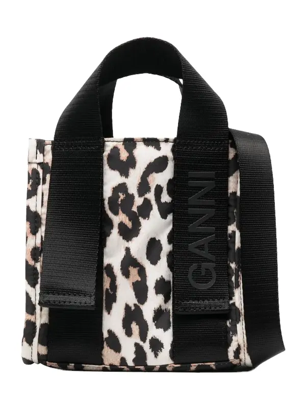 GANNI Leopard-print Tote Bag - Neutrals