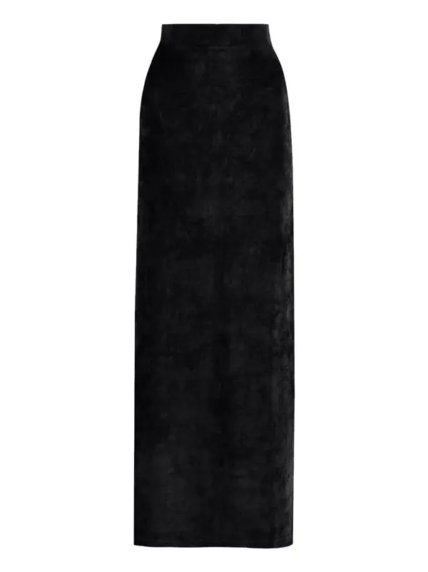 Balenciaga Velvet-effect High-waisted Skirt - Black