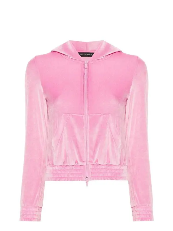 Balenciaga Bb Paris Zip-up Hoodie - Pink
