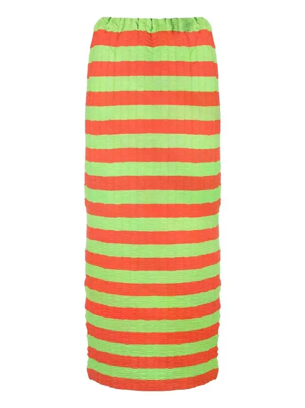 Sunnei Curled Striped Midi Skirt - Green