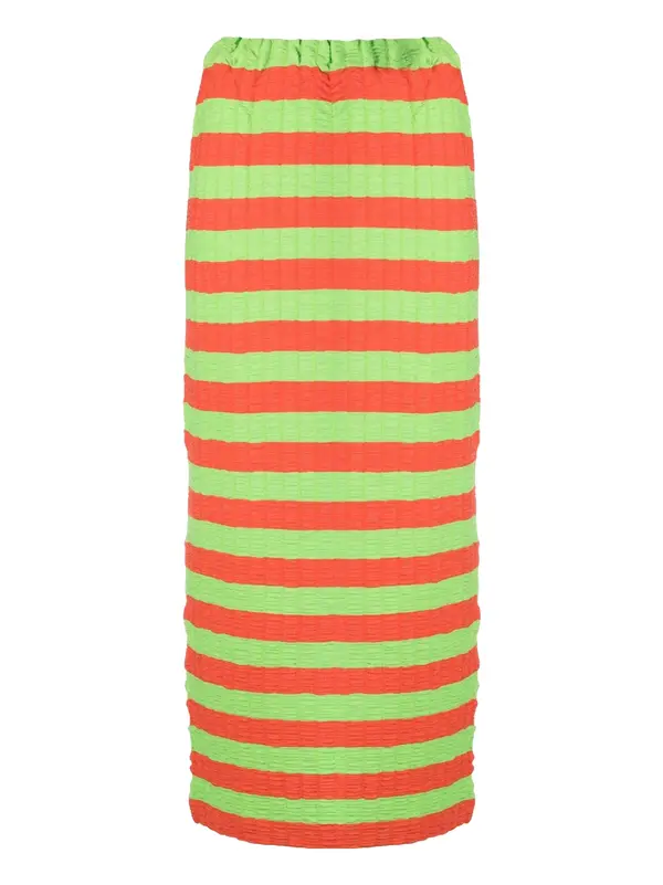 Sunnei Curled Striped Midi Skirt - Orange
