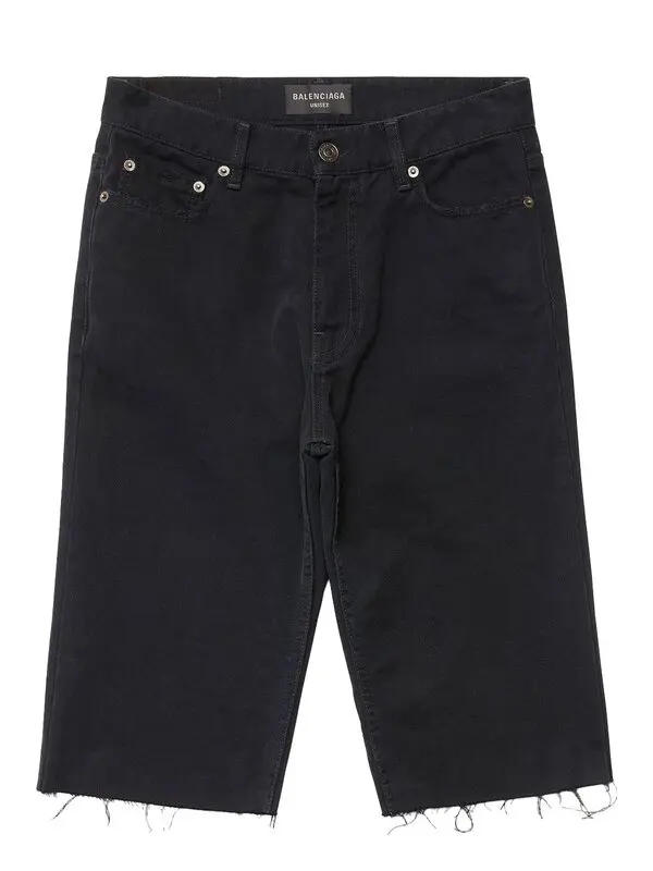 Balenciaga Raw-hem Denim Shorts - Black