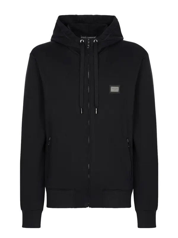 Dolce & Gabbana Logo-tag Zip-up Hoodie - Blue