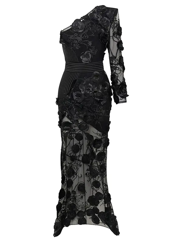 ZHIVAGO I Found Love One-shoulder Gown - Black