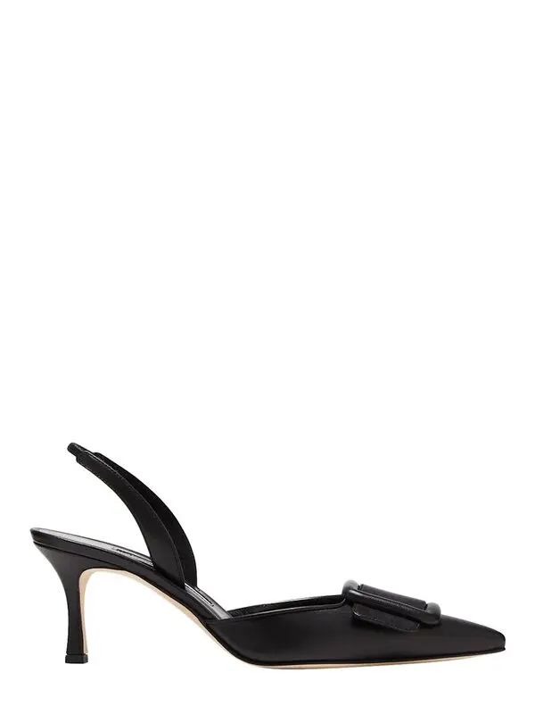 Manolo Blahnik Maysli Leather Pumps - Black