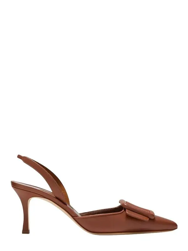 Manolo Blahnik Maysli Leather Pumps - Brown
