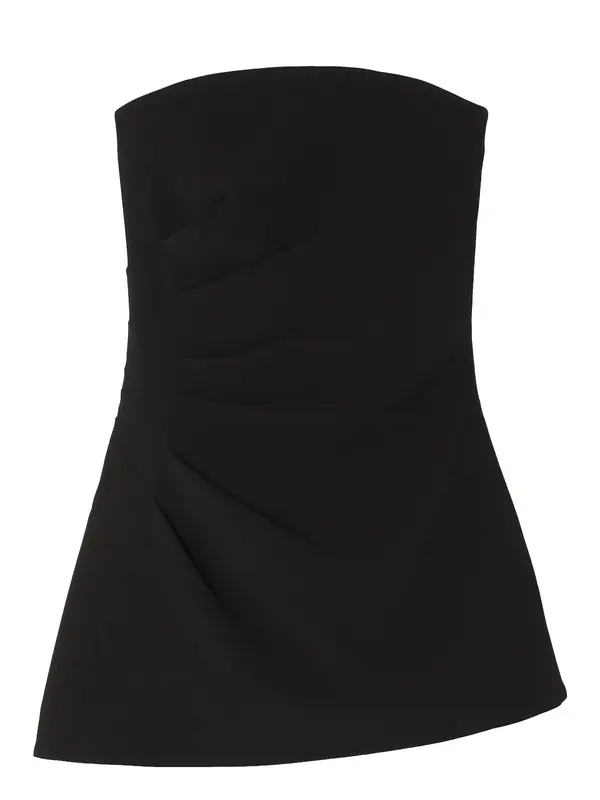 Proenza Schouler Strapless Gathered Crepe Top - Black