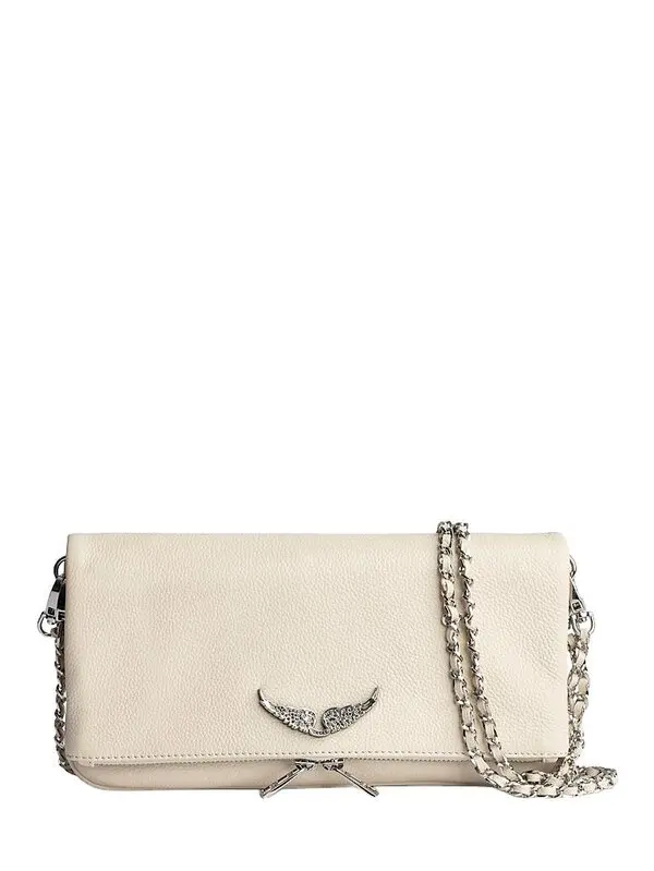 Zadig&Voltaire Rock Swing Your Wings Leather Clutch - Flash