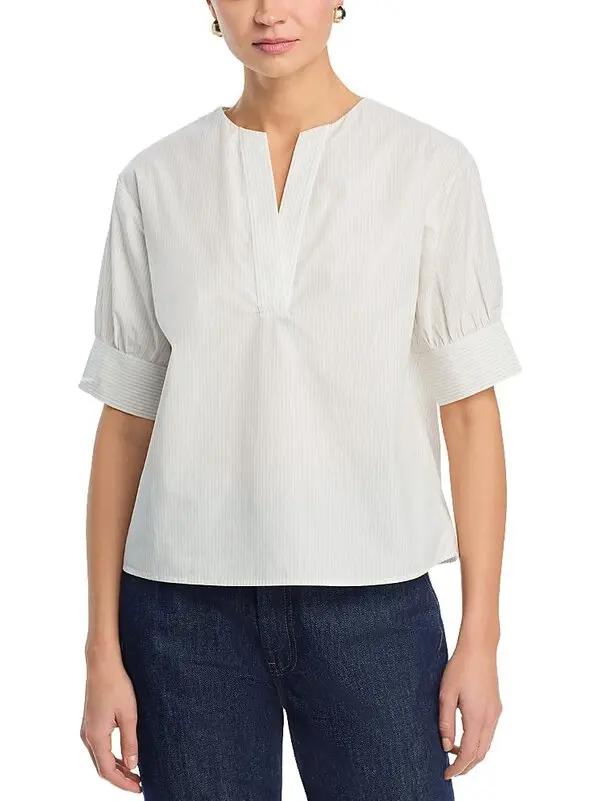 FRAME V-neck Top - Cream Multi