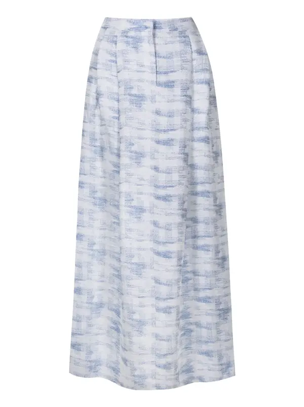 Emporio Armani Pleat-detailing High-waist Midi Skirt - Blue