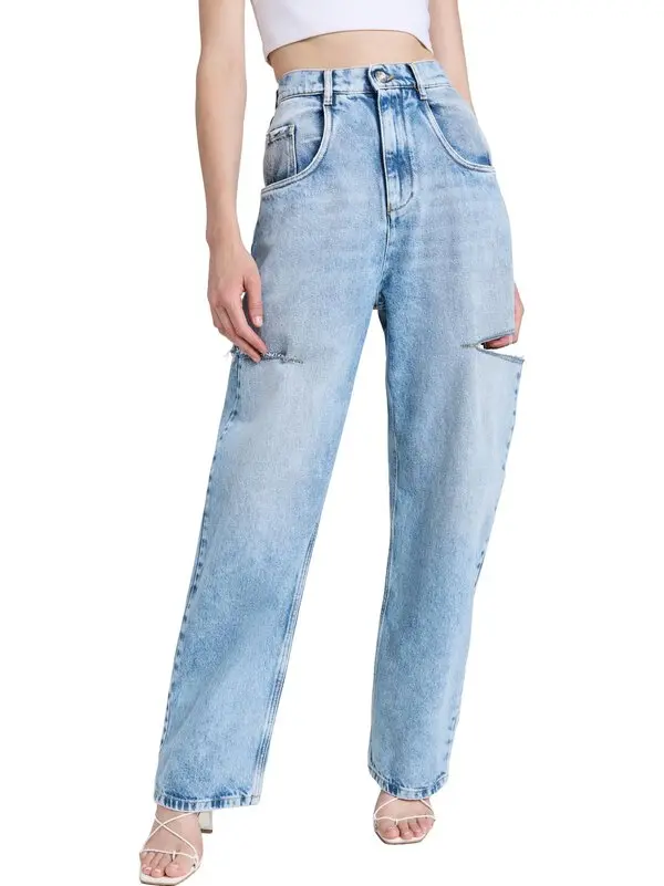 MAISON MARGIELA Denim Jeans With Cutout - Blue