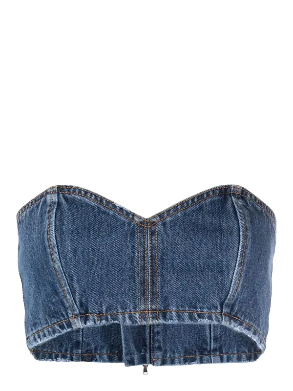 MONOT Denim Bandeau Top - Blue