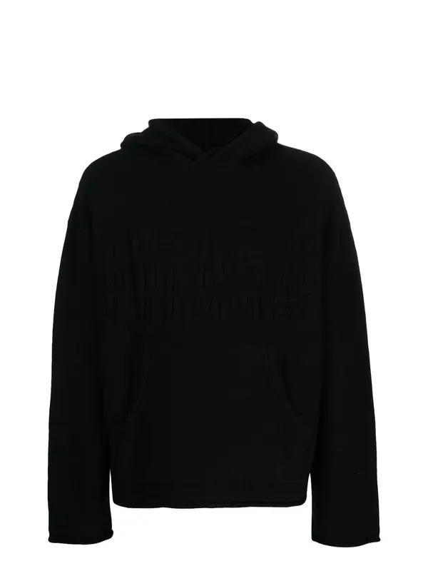 MAISON MARGIELA Number-motif Knitted Hoodie - Black