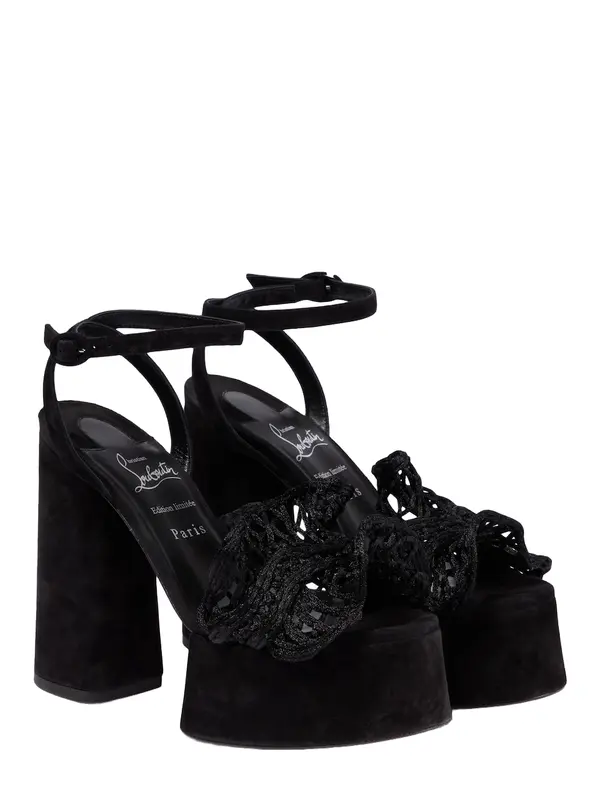 CHRISTIAN LOUBOUTIN Deia Frou Alta Macramé Sandals - Black