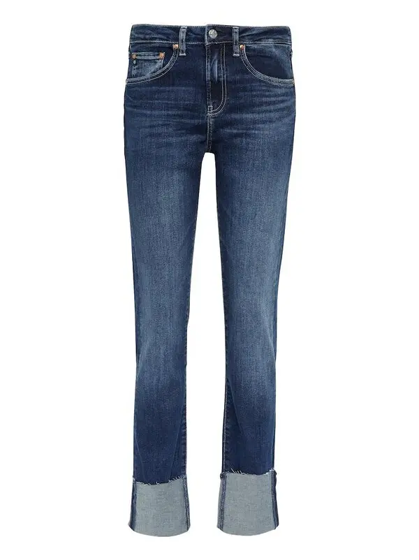 Ag Girlfriend Mid-rise Slim Jeans - Blue