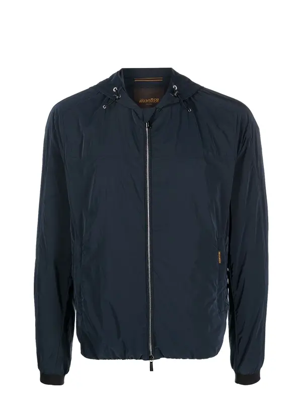 MOORER Zip-up Hooded Jacket - Blue