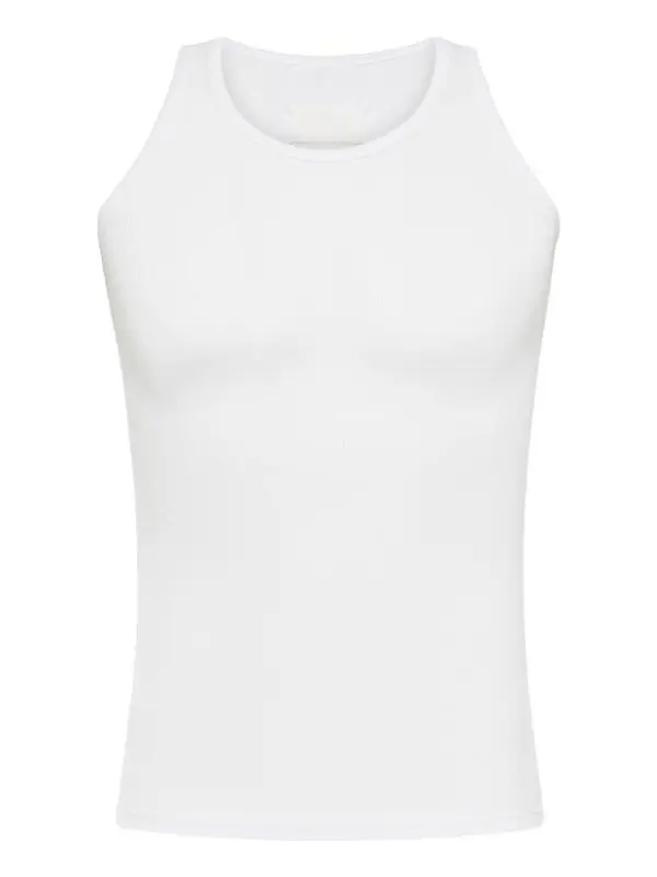 MAISON MARGIELA Ribbed-knit Cotton And Silk Tank Top - White