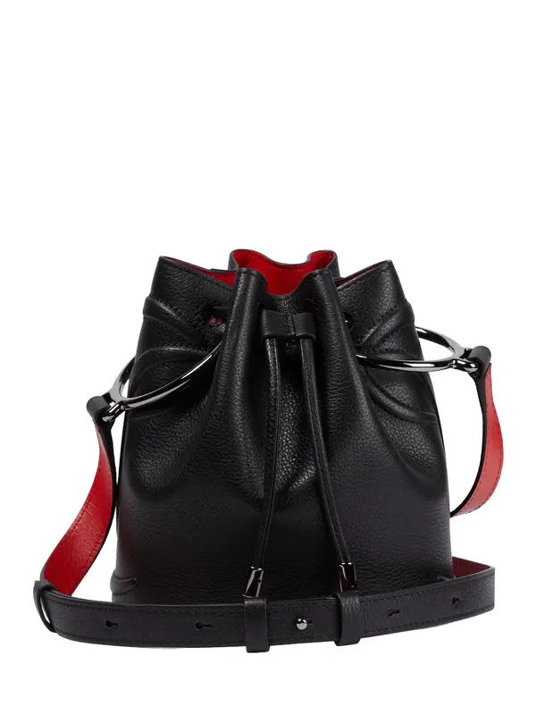 CHRISTIAN LOUBOUTIN By My Side Leather Bucket Bag - Black