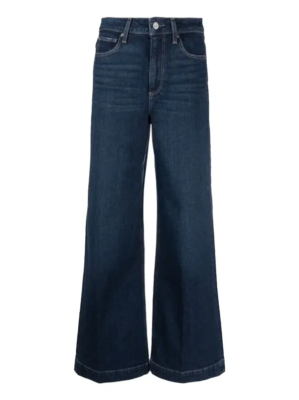 Paige Wide-leg Cropped Jeans - Blue