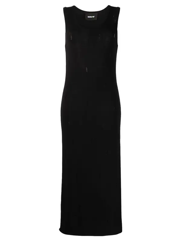BARROW Distressed Knitted Maxi Dress - Black